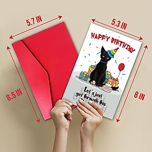 TQDaiker Funny Birthday Card for Cat Lovers, Cute Bday Card for Him Her
