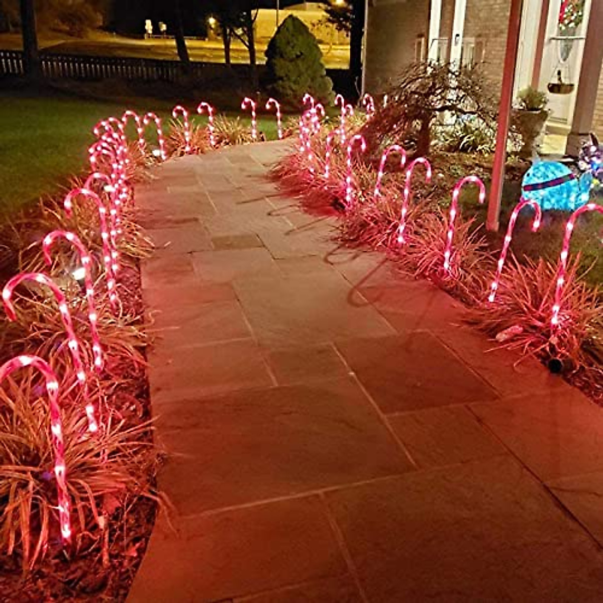 Christmas Candy Cane Lights,Solar Christmas Light， Christmas Candy Cane Pathway Lights， Christmas Decoration， for Home Garden New Year Holiday Lights， 5pcs
