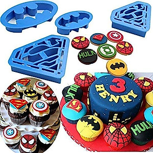 Anyana 4pcs set Super Hero Batman Superman cartoon Cookie impression Cutter pastry stamp biscuit mold Sugarcraft Cake Decoration