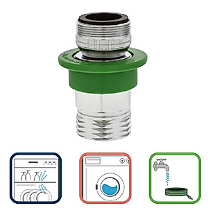 Quick Connect Hose to Faucet Coupler and Fitting Dual Thread by 3/4 in. Brass MGH Good for Portable Appliances Snap Fit (Small Fitting & Coupler)