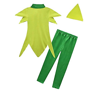 Dressy Daisy Peter Pan Costume with Hat for Toddler Boys Halloween Fancy Party Dress Up Outfit Set Size 3T 4T