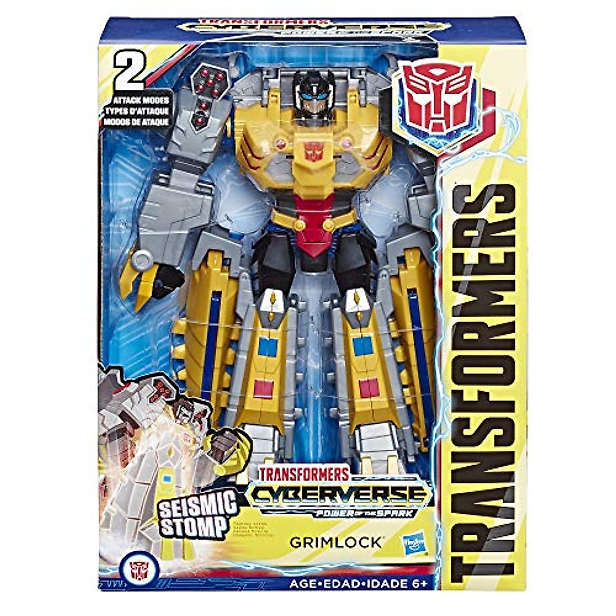 Transformers Toys Cyberverse Action Attackers Ultimate Class Grimlock Action Figure - Repeatable Seismic Stomp Action Attack - for Kids Ages 6 & Up, 11.5"