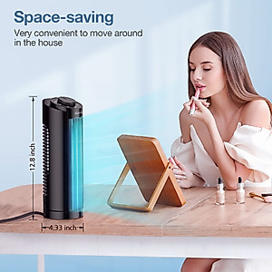 Grelife Oscillating Fan, Desk Table Fan with 3 Speeds, Quiet Cooling, Tower Fans 70° Oscillation, 13'' Portable Small Bladeless for Bedroom Home Office Desktop