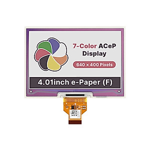 waveshare 4.01 inch Colorful E-Paper E-Ink Display 640×400 ACeP 7-Color eink Raw Display 3.3V Advanced Color ePaper Screen Without PCB, SPI Interface