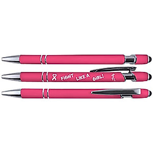 Greeting Pen Breast Cancer Awareness Pens- Soft Touch, 3 Design 6 Pen Set 36082