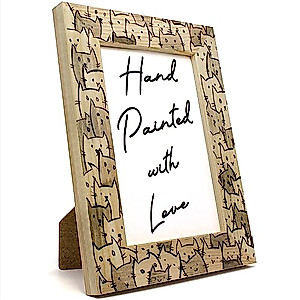 AEVVV Natural Wood 4x6 Inch Picture Frame for Cat Lovers - Kitten Themed Picture Frame - Cat Lovers Gifts - Photo Frames for Wall and Desktop Display, Vertical Portrait