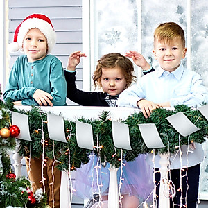 Cindeer 2 Rolls Christmas Glitter Wired Edge Ribbon Wired Fabric Ribbons for Gifts Wrapping Garland Card Craft Wreath Holiday Party Home(2.5 Inch X 20 Yard in Total,White)