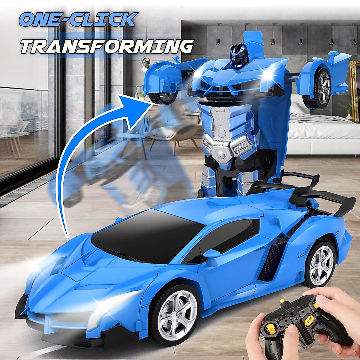 Britik Transform Remote Control Car Toy for Kids 4 5 6 7 8, Remote Control Car for Boys 4-7, Transform Cars for Boys 4-6, Toy Car 5 Year Old Boy, Toys for 3 4 5 6 7 8 9 10 11 12 Years Old Boy