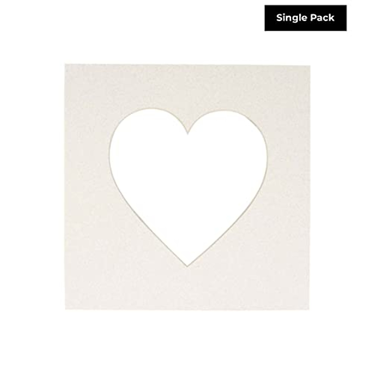 CountryArtHouse Oyster Shell White Acid Free 11x11 Heart Picture Frame Mat with White Core Bevel Cut for 7x7 Pictures - Fits 11x11 Frame - Pack of 1 Matboard