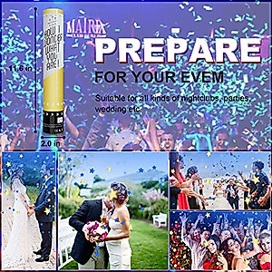 Workkeep Gender Reveal Confetti Powder Cannon - Set of 4 - Blue Only for Baby Boy with Blue Confetti Cannon Smoke Bombs, Gender Reveal Poppers with Gender Reveal Decorations Party Poppers