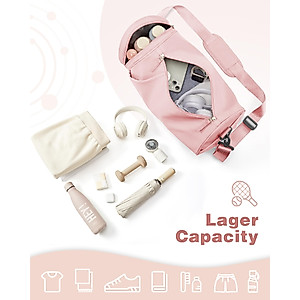 Small Gym Bag for Women,Waterproof Workout Bag Mini Duffle Bag Womens Spotrs Gym Bags Small Travel Duffel Bag with Wet Pocket Carry on Weekender Bags for Dance Swimming,Gym,Yoga,Fitness Pink