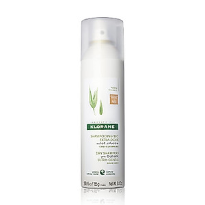 Klorane Dry Shampoo with Oat Milk, For Dark Hair, Natural Tint, All Hair Types, Paraben & Sulfate-Free, Jumbo Size, 5.4 oz.