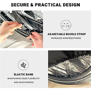Himiway UPGRADE Bike Cover for 1 Fat Tire Bike or 2 Bikes THICKENED Bicycle Cover 600D Heavy Duty Ripstop Material Bike Rain Cover IP65 Waterproof Outdoor Storage Anti Dust Rain Snow UV for All Bikes