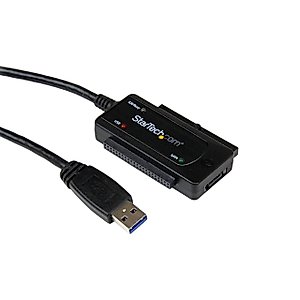 StarTech.com USB 3.0 to SATA IDE Adapter - 2.5in / 3.5in - External Hard Drive to USB Converter – Hard Drive Transfer Cable (USB3SSATAIDE)