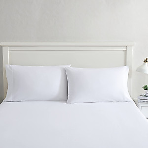 Nautica - Standard Pillowcase Set, Cotton Percale Bedding, Casual Home Decor (Solid White, 2 Piece)