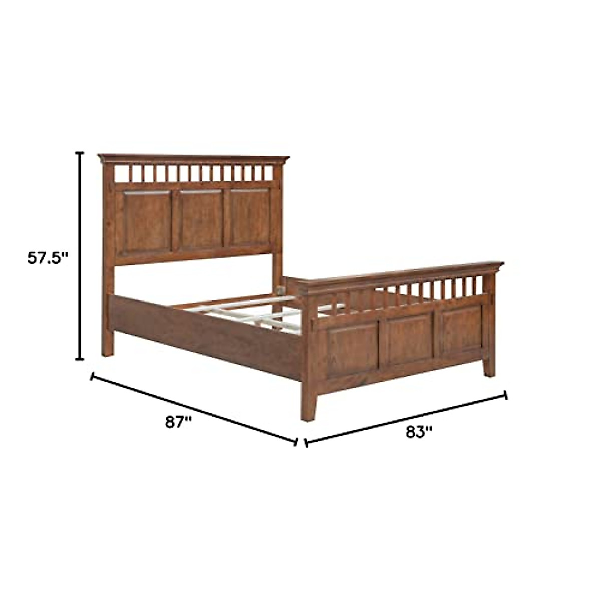 Sunset Trading Mission Bay King Bed | Amish Brown Solid Wood | Headboard and Footboard Panel