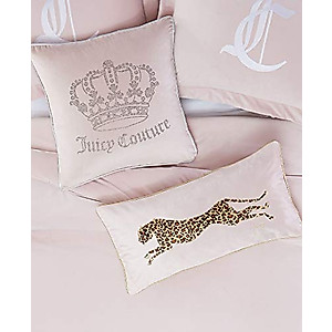 Juicy Couture Polyester Gothic Rhinestone Decorative 1-Piece Indoor/Outdoor Pillow, 1 Count (Pack of 1), Blush