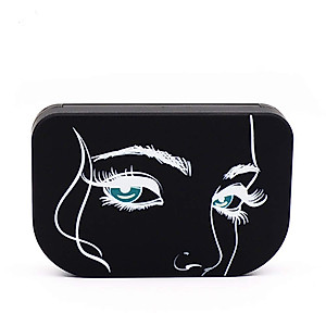 YiQiYi Cosmetic Case Empty Eyelashes Storage Case with Makeup Mirror Holder Box Fake Eyelash Packing Travel Storage Case Eyelashes Bag(Black)