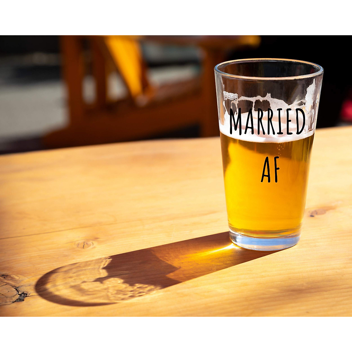 Married AF Wine Glass And Beer Glass Gift Set - Funny Mr And Mrs Wedding Or Engagement Gifts - Great For Couples, Newlyweds, And Anniversaries