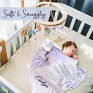 AleMir Fashion Embroidered Blanket Baby – Beautiful Monogrammed Blanket – Large Personalized Baby Blanket for Boys and Girls – Soft Polyester Baby Blanket with Custom Name – 28 x 34-inch