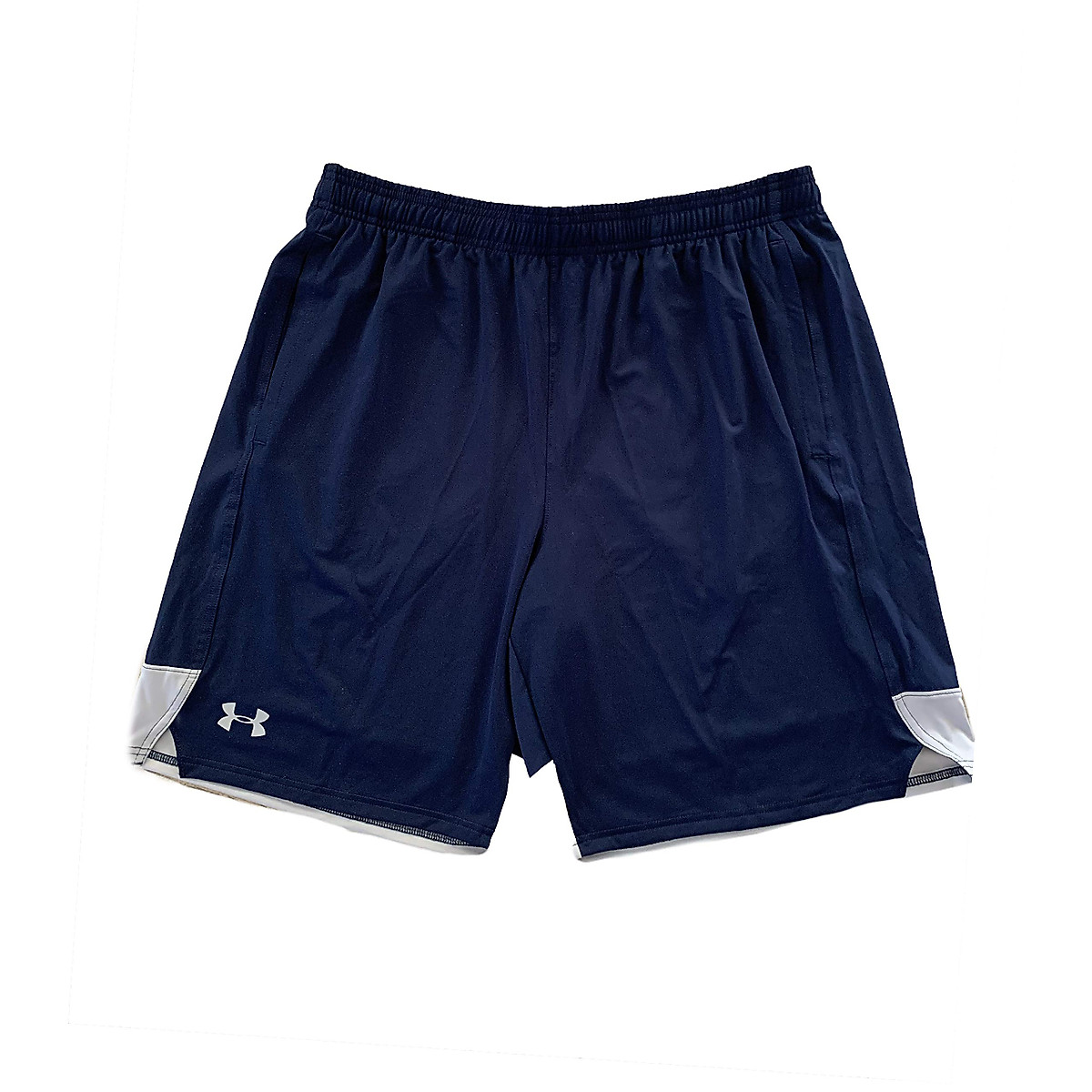 Under Armour Men's Raid 10-Inch Shorts (Large, Navy/Gray)