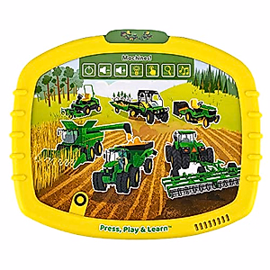 John Deere Kids Early Learning Activity Tablet - Read, Play, Press & Learn Electronic Activity Pad Reader With Removable Cards for Toddlers, ... & Answer Activity Desk (Press, Play & Learn)