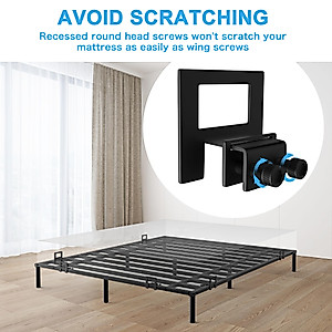 Xeitive Non Slip Mattress Gaskets for Bed Frame, 6 pcs Mattress Holder in Place Gripper, Anti-Slip Baffle Fit for Metal Bed Frames, Easy to Installation Metal Pad Gripper, Black