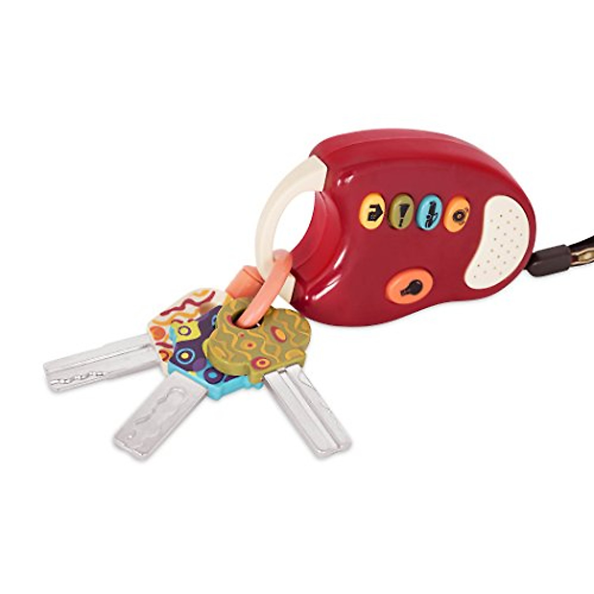 B. toys FunKeys Toy Keys For Toddlers and Babies, Red, 10 Months Plus