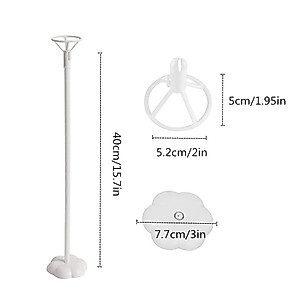 15 Set Balloon Stick Stand Kit, Balloon Cup with Balloon Pole and Table Desktop Stand Base Support Holder for Wedding Birthday Baby Shower Any Party Balloon Accessories(White)