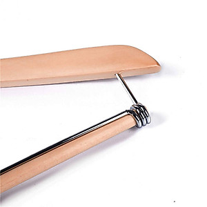 Quality Hangers Wooden Hangers Beautiful Sturdy Suit Coat Hangers with Locking Bar Glossy Natural Wood (5)