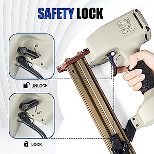 Woodpecker ST38H 14 Gauge Concrete Nailer with 400 PCS Concrete T Nails, 3/4" to 1-1/2" T Nail Gun for Concrete Nailing, Baseboard, Pallets