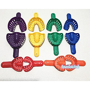 12pcs Dental Impression Tray Plastic New 6 Sizes Autoclavable for Adult/Children
