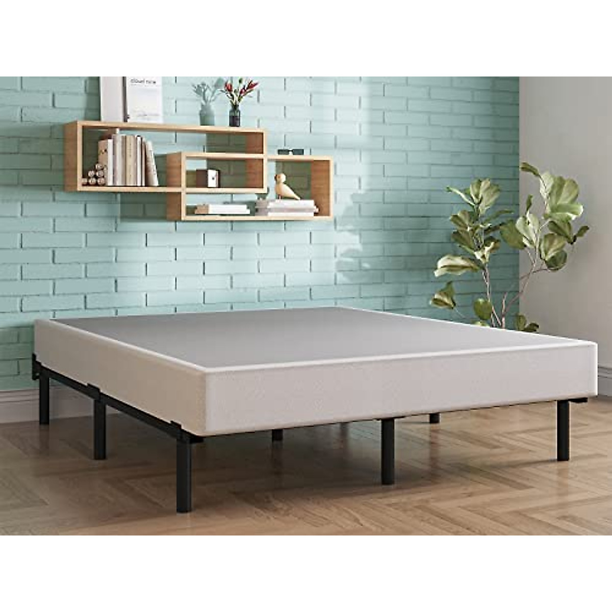 RLDVAY Queen-Bed-Frame, 9 Inch Metal Bed-Frame-Queen for Box Spring, Quick & Easy Assembly, Heavy Duty Queen Size Bed Frame Noise Free, Black