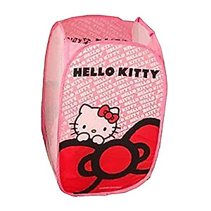 Ikeelife Cartoon Cute Animal Hello Kitty Foldable Laundry Basket Barrels Underwear Children Toys Clutter Storage Basket Pink