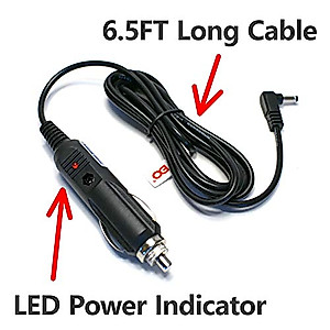 EDOTech 6-1/2' DC Car Charger Adapter Cable Power Cord for All 7" 9" 10" Sylvania Naviskauto Portable Single Dual Screen DVD Player