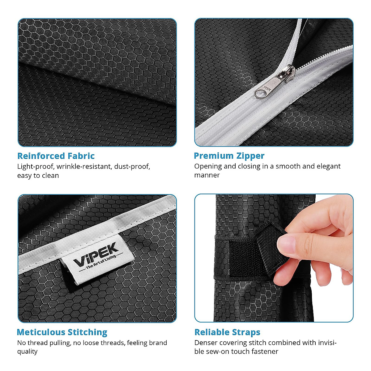 VIPEK V5C SE Garment Rack Wardrobe Closet, Heavy Duty Clothes Rack with Adjustable Shelves and Black Upgraded Polyester Cover, Black Metal Clothing Storage Organizer for Bedroom, 70.1" Lx17.3 Wx76.4 H