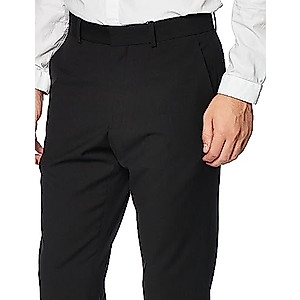 Perry Ellis mens Portfolio Slim Fit (Waist Size 28 - 38 Big & Tall) dress pants, Black Ice, 34W x 32L US