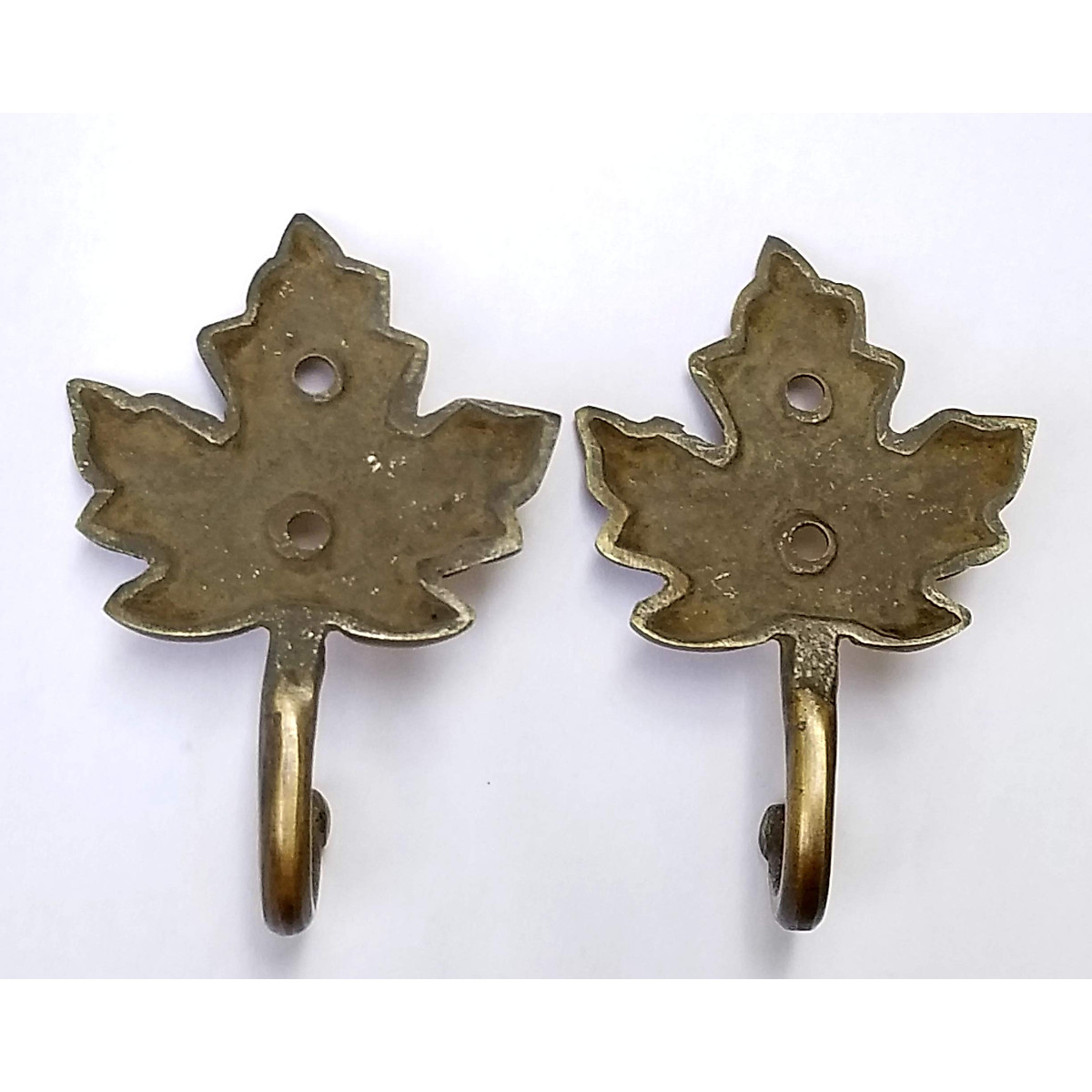 2 Maple Leaf Coat Hat Towel Hooks Rustic, Cabin, Country Hooks 3" Long #C18