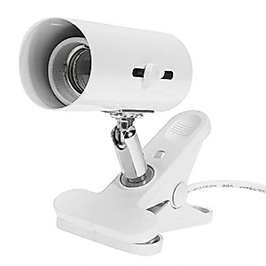 ZHONGJIUYUAN Reptile lamp Holder pet lamp Ceramic Lamp Holder Aquarium Lighting Sun Light UVB Lamp Clip for Fish Tank Turtle Lizard Habitat (White)