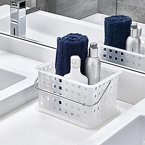 iDesign Storage Organizer Basket, for Bathroom, Health and Beauty Products - Small, Frost