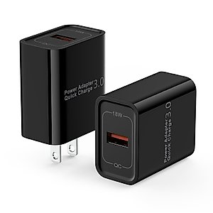 Quick Charge 3.0 Adaptive Fast Wall Charger Block 18W QC Fast Charging 3.0 USB Charger Adapter for Samsung Galaxy A16 A25 A35 S24 S23 A54 A14 A53 S22 S21 S20 Note 20 10 9 Z Flip 6 5 4 3 S10 S9 S8 A13