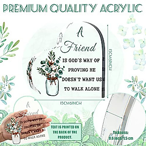 Christian Gifts Birthday Friendship Gifts with Quotes A Friend Is God's Way of Proving He Doesn't Want Us to Walk Alone(Heart Style,6 x 6 x 0.6 Inch)