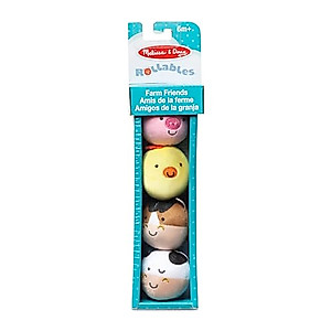Melissa & Doug Rollables Farm Friends Infant and Toddler Toy (4 Pieces), 4 soft, round animal toys
