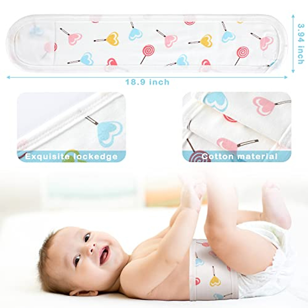 8 Pcs Cartoon Cotton Baby Infant Umbilical Cord Belly Bands Baby Belly Protector Baby Belly Button Band Baby Bellies Umbilical Hernia Belt Soft Newborn Navel Belt for 0-12 Months Babies, 4 Styles
