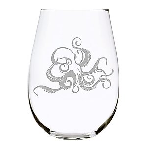 Octopus Stemless wine glass, 17 oz.