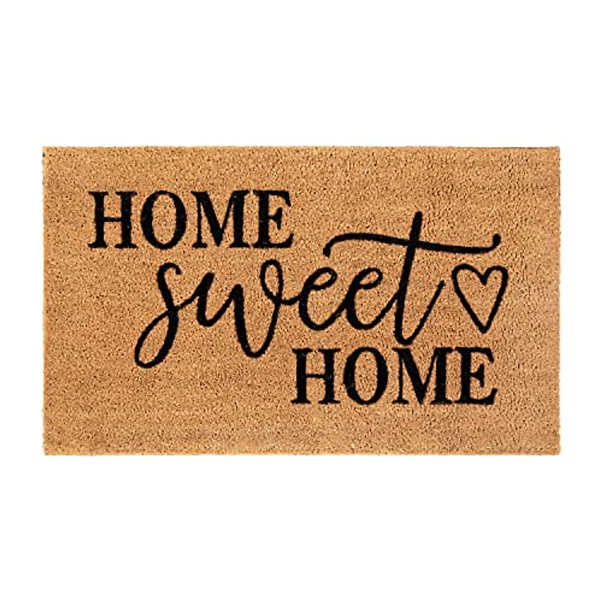 Flash Furniture Harbold Indoor/Outdoor Coir Doormat - Natural Background with Black Home Sweet Home Message - 18" x 30" - Non-Slip Backing
