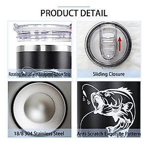 BBsoft Fishing Gifts for Men 40 OZ Tumbler Cup Fathers Day Birthday Christmas Dad Gifts Fishing Coffee Mug with Handle