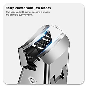 FERYES Nail Clippers for Thick Nails with Catcher, Soft Grip Rubber Handle Fingernail Clippers for Effortless Nail Care, Precision & Powerful Thick Nail Cutter for Senior, Men and Women