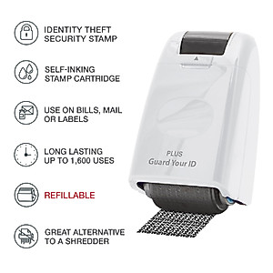 The Original Guard Your ID Identity Protection Security Prevention Stamp Wide Roller (White) IS-500CM