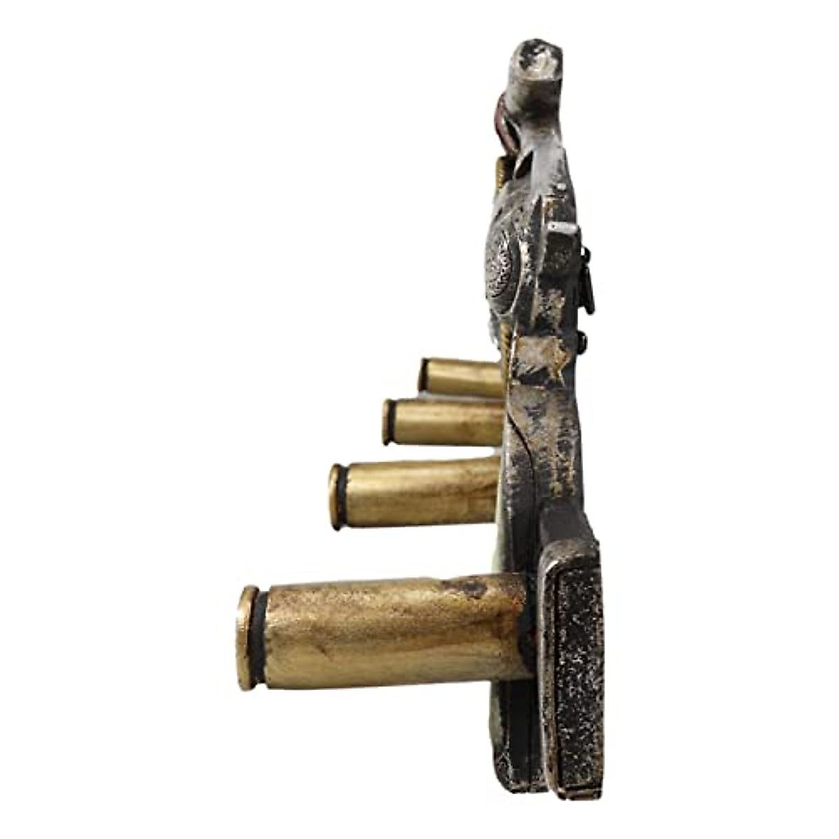 Ebros Gift Rustic Western Old World Dual Six Shooter Revolver Gun Pistols with Western Star 4 Pegs Coat Key Hat Leash Wall Hanging Bullet Ammo Shaped Hooks Country Decorative Organizer